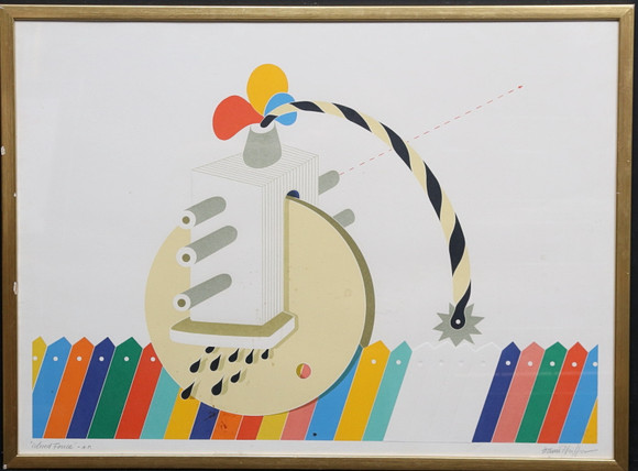 HERMAN PFEIFFER. “Colored Fence”. Color lithography. AP, signed. Art ...