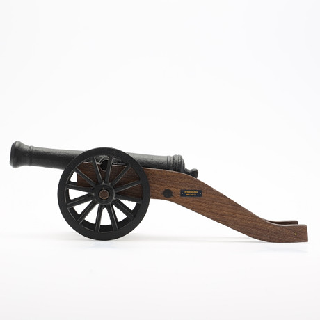 A table cannon, cast iron, model of an 18th century muzzle cannon ...