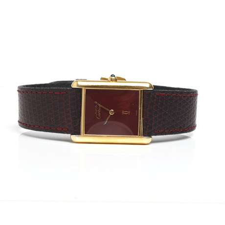 MUST DE CARTIER, wristwatch, Tank, quartz, cal. 81, gilt silver, 1980s ...
