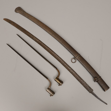 Two bayonets and a pair of men's sabers. Weapons & Militaria - Edged ...