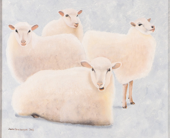 JOHAN FRICK HANSSON. Får, olja på duk, signerad 2001. Konst - Måleri ...