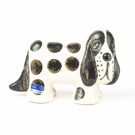 LISA LARSON. Figurin, "Spaniel, fläckig", stengods, Gustavsberg ...