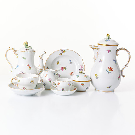 MEISSEN, kaffe- och moccaservis, 35 dlr., porslin, Tyskland, 1900-tal ...