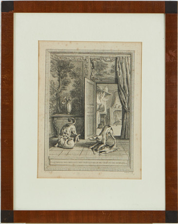 JEAN BAPTISTE OUDRY. Efter. Kopparstick, 2 st, gravör Pierre-Jacques ...