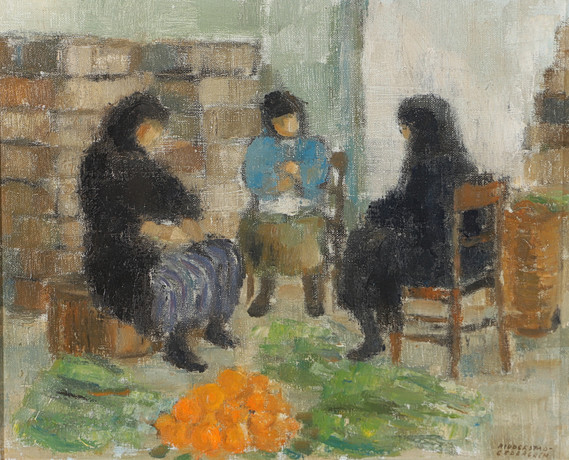 MONA RIDDERSTAD CEDERGREN. “Women Cyprus”, oil on canvas, signed. Art ...