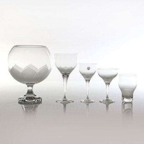 BJÖRN WIINBLAD, GLASSERVIS, 50 DELAR. Glas med slipad dekor. Rosenthal ...