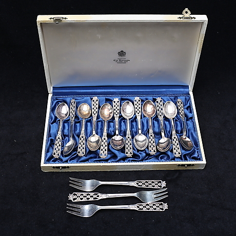 SPOONS (12) and PASTRY FORKS (3), "Princess" Silver, 151 grams, Ceson ...