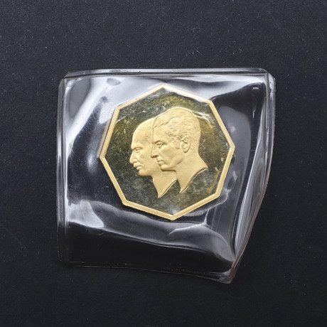 A PERSIAN GOLD COMMEMORATIVE COIN, 50 YEARS OF THE PAHLAVI DYNASTY ...