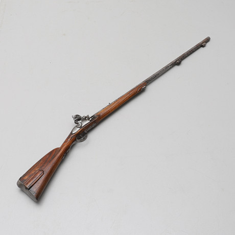 FLINTLOCK RIFLE, 18TH CENTURY, in modern times converted back to ...