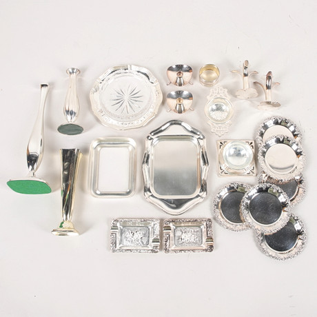 SILVER & NEW SILVER OBJECTS, bulk, mostly nickel silver. Silver ...