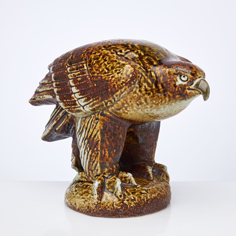 LISA LARSON. Águila dorada, figurita, gres esmaltado, animales en ...