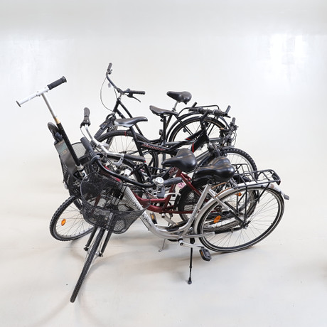 CYKLAR, 5 st, samt en sparkcykel, bl.a. Seto, Helkama, Sphere. Fordon ...