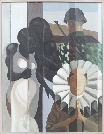SVEN ERIK HELLQVIST. Oil on canvas, signed, “Commedia dell'arte”, 1977 ...