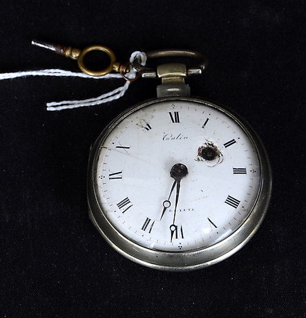 POCKET WATCH, silver, Jacques Coulin, Geneva. Clocks & Watches - Pocket ...