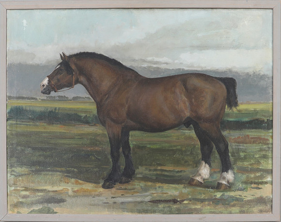 SVEN ERIK HELLQVIST. Oil on canvas, 'Ardenner horse', signed atergo and ...