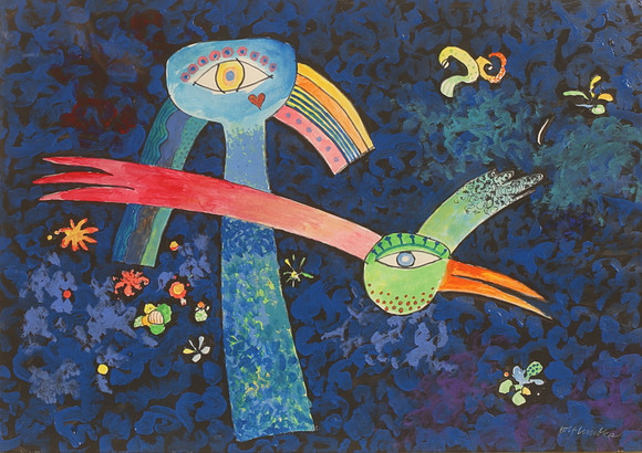 ROLF LEMBKE. Mixed media, signed. Art - Paintings - Auctionet