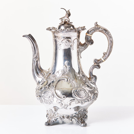 GUSTAF MÖLLENBORG FÈRON, a silver Neo-Rococo coffee pot Stockholm 1852 ...