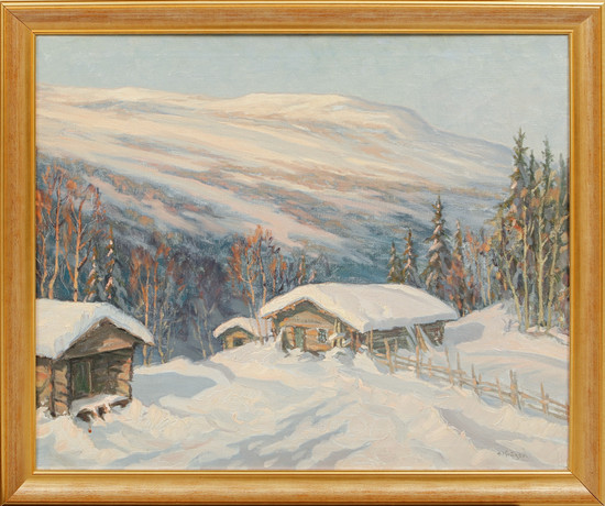 EINAR KRUGER. Vinterbild, olja på duk, signerad. Konst - Måleri - Auctionet