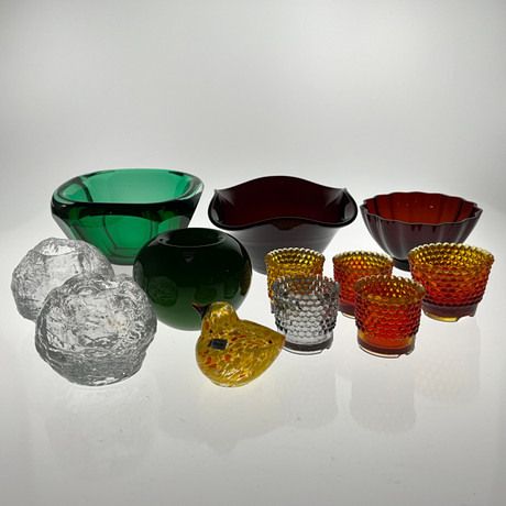 GLASS OBJECTS, 12 pieces, Among others, Orrefors and Kosta Boda. Glass ...