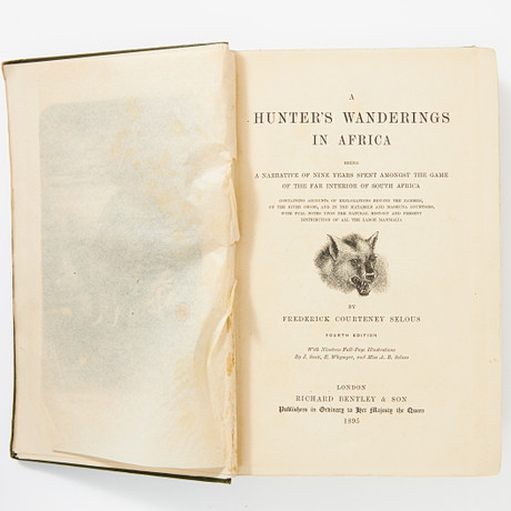 SELOUS'S INTERESTING A HUNTER'S WANDERINGS IN AFRICA 1895. Böcker ...