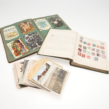 EARLY POSTCARD ALBUM & STRAND STAMP ALBUM. Coins, Medals & Stamps ...