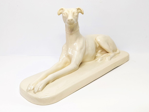 ELEGANCE IN CERAMIC: SARREGUEMINES ART DECO GREYHOUND FROM THE EARLY ...