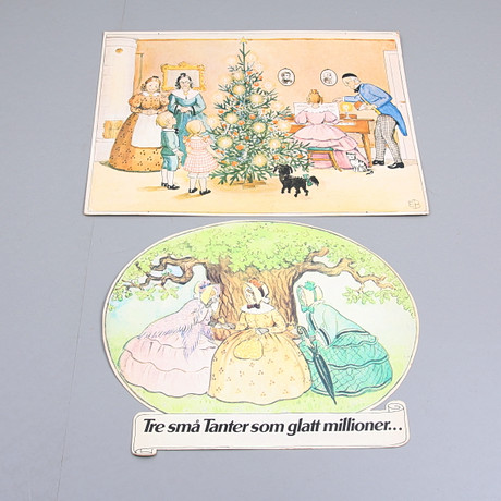 Two designs from Elsa Beskow's “Auntie Grön, Auntie Brun and Aunt ...