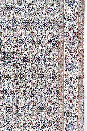 TÆPPE, Persisk, Nain med silkeindlæg, 370 x 250 cm. Tæpper & tekstiler ...