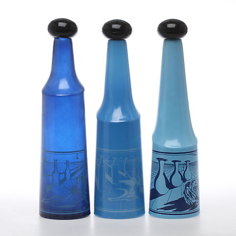 FLASKOR 3 st, Rosso Antico design Salvador Dali, 1900-talets andra ...