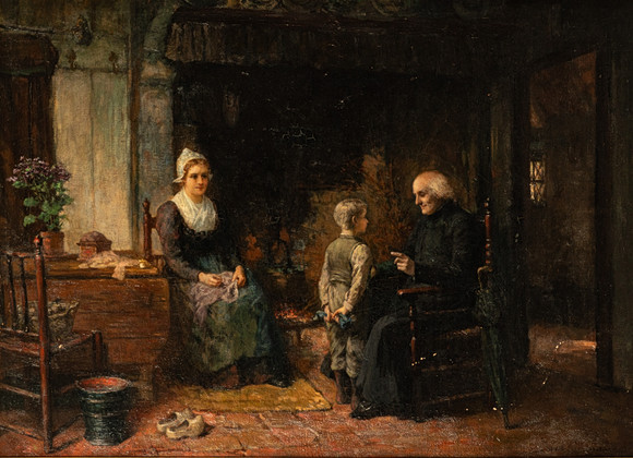 JAN ARNOLD HEYERMANS (1837-1892). Besöker prästen. Konst - Måleri ...