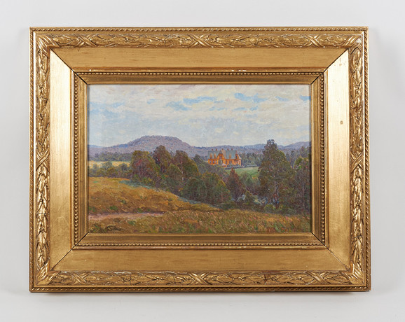 WILHELM BEHM (1859-1934). Mansion in summer landscape, signed, oil on ...