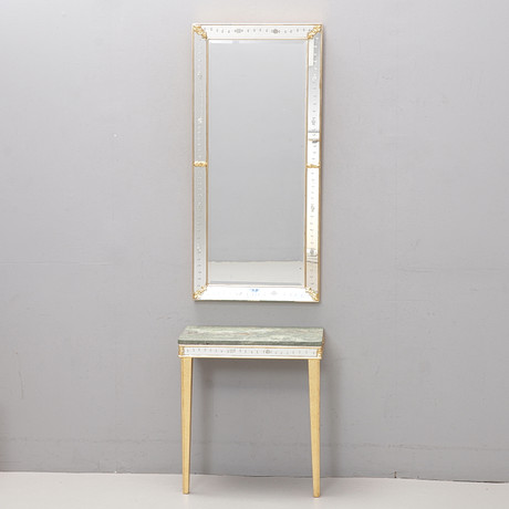 PEILI, KONSOLIPÖYTÄ, kivilevy, 1900-luvun loppupuoli. Peilit - Auctionet