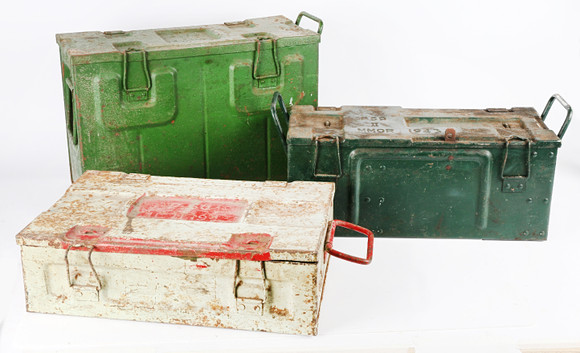 THREE SECOND WORLD WAR DATED BRITISH AMMUNITION BOXES. Weapons ...