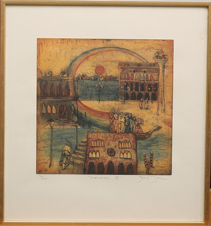 PURE JARZ. “Carnival III”. Color etching. Signed and numbered 30/100 ...