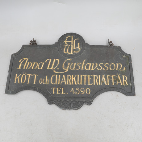SKYLT, koppar, tidigt 1900-tal. Övrigt - Övrigt - Auctionet