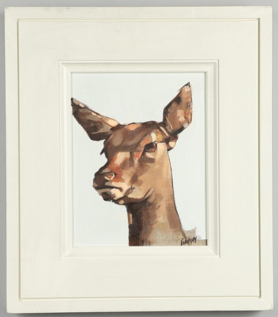 STEVEN LINDSAY (CONTEMPORARY). DEER HEAD. Art - Paintings - Auctionet