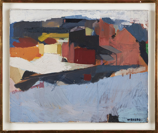 WILLIE WEBERG. Stadsbild, olja på duk, signerad. Konst - Måleri - Auctionet