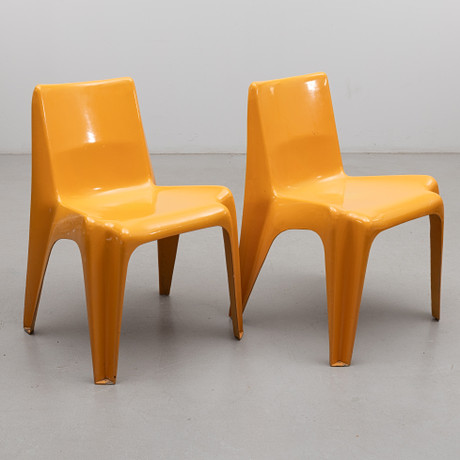 HELMUT BÄTZNER. Chairs, 1 pair, “Bofinger chair”, model “BA 1171", die ...