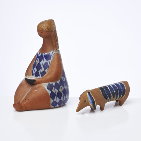 LISA LARSON. 2 dlr, figurines, “Amalia” from “ABC girls”, design year ...