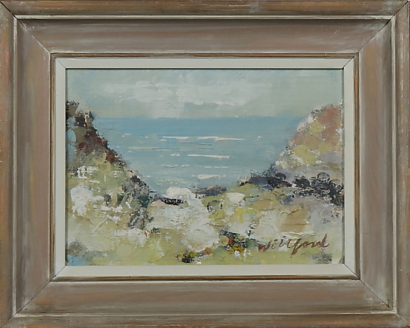 GUNNAR WILLFORD. Beach picture, oil on Board, signed Willford. Art ...