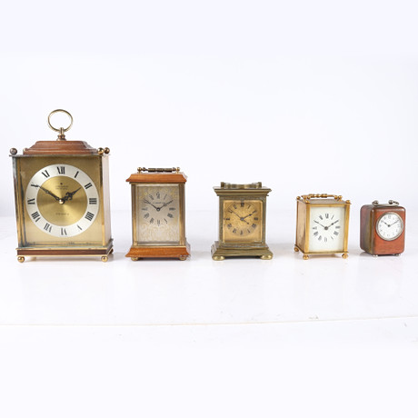 FIVE 20TH CENTURY CARRIAGE AND MANTLE CLOCKS. Clocks & Watches - Mantel ...