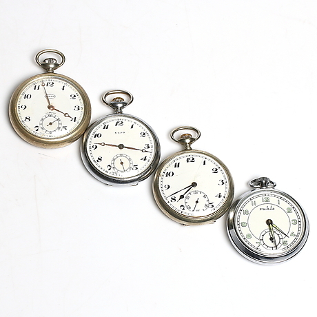 POCKET WATCH, 4 pcs, i.a. Eljo. 1900s. Clocks & Watches - Pocket & Stop ...