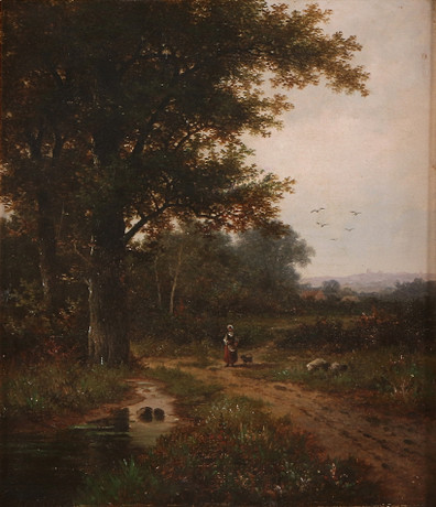 JAN HERMANN BAREND KOEKKOEK (1840-1912). Oljemålning på duk. Signerad ...