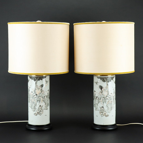 LAMP FEET pair, East Indian, screens included. Lighting & Lamps - Table ...
