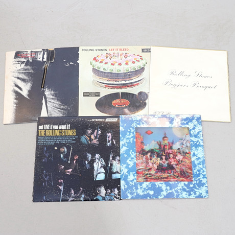THE ROLLING STONES, 5 LP-plader, 1960s/70'erne. Øvrigt - Øvrigt - Auctionet