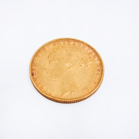 GOLD COIN, Victoria, first portrait so called “Young Head”, 1881 ...