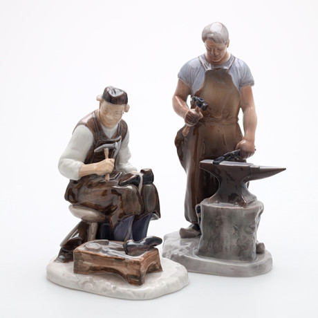 AXEL LOCHER. Figuriner, 2 st, porslin, Bing & Gröndahl, Danmark ...