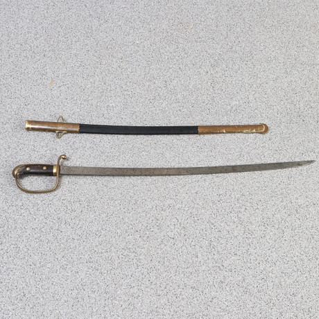 POLICE SABER. Brass, steel and leather.18th/20th century. Tagged City ...