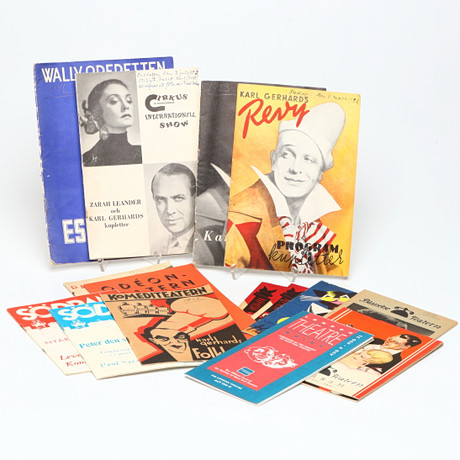 PROGRAM till teater och revyer, mest Karl Gerhard 1930-tal, 15 st ...