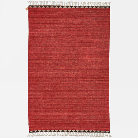 RAKEL CALLANDER. Matta, rölakan, enfärgad i rött med bård. 300 x 194 cm ...
